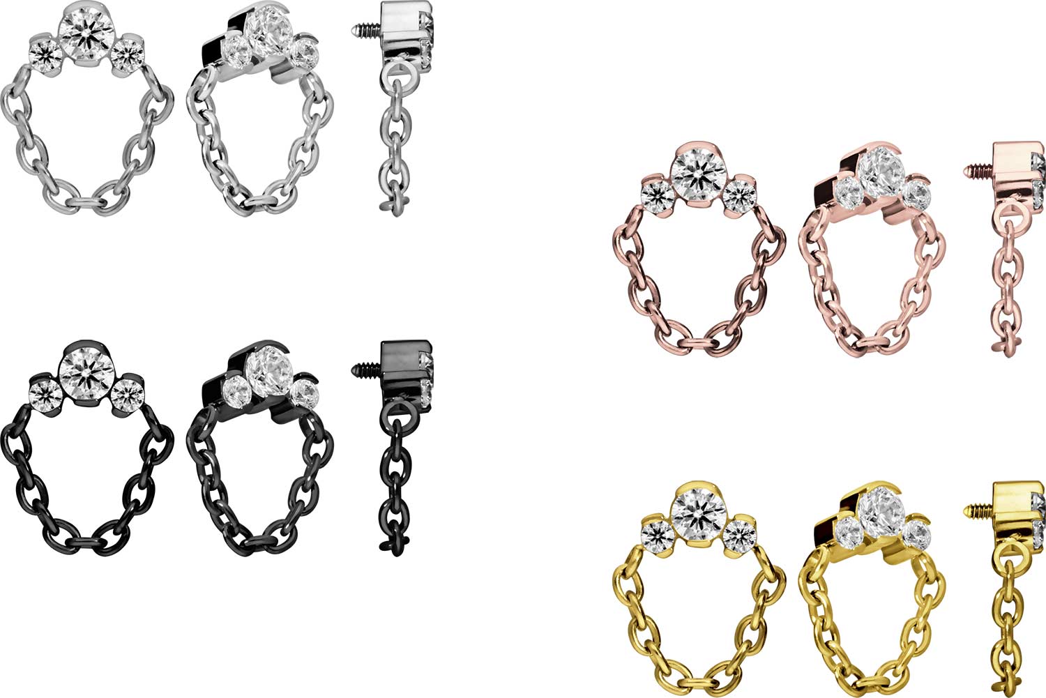Titanium screw-in attachment with external thread 3 SETTED CRYSTALS ...